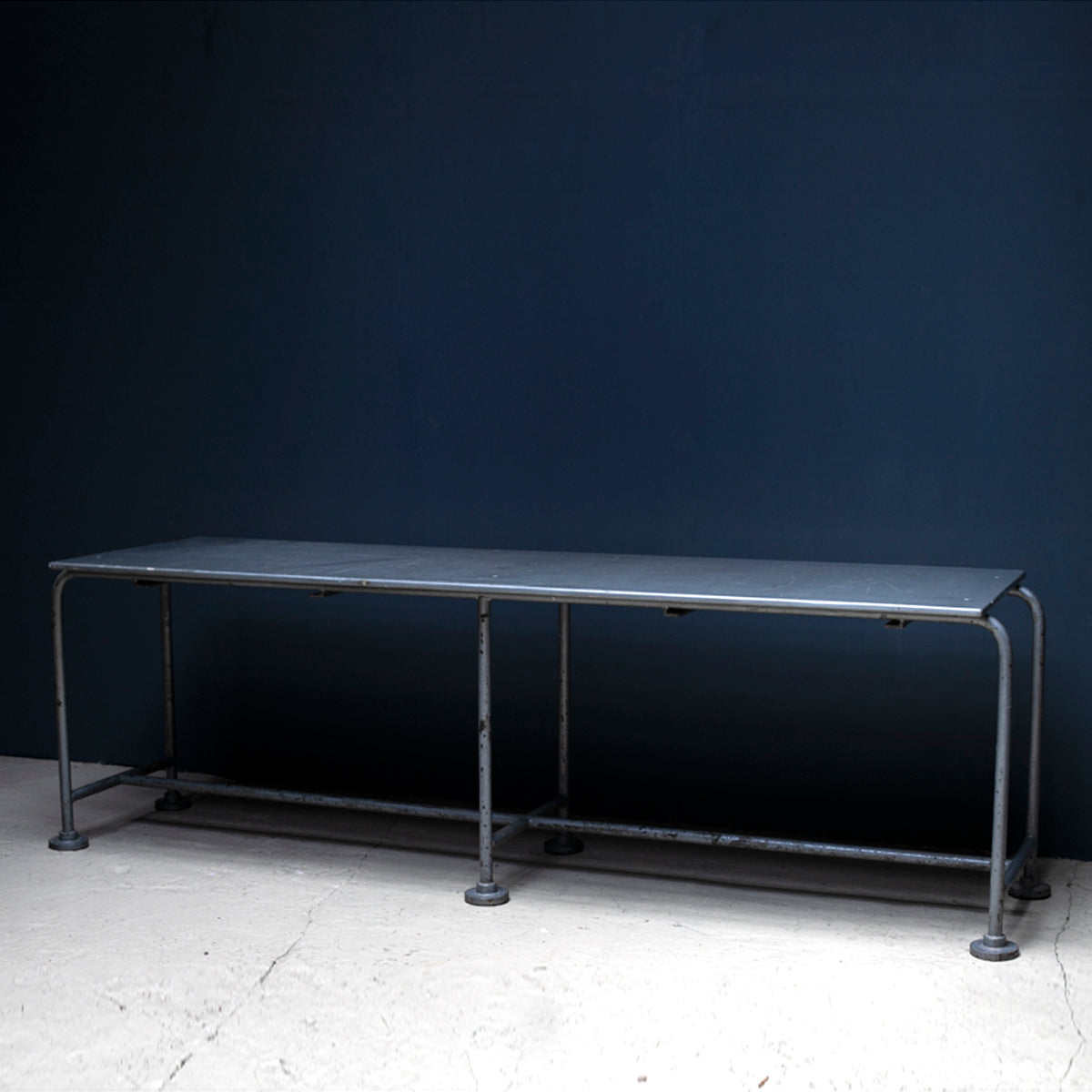 Long Work Table with cast iron base leg,1980s ｜ インダストリアルテーブル ...